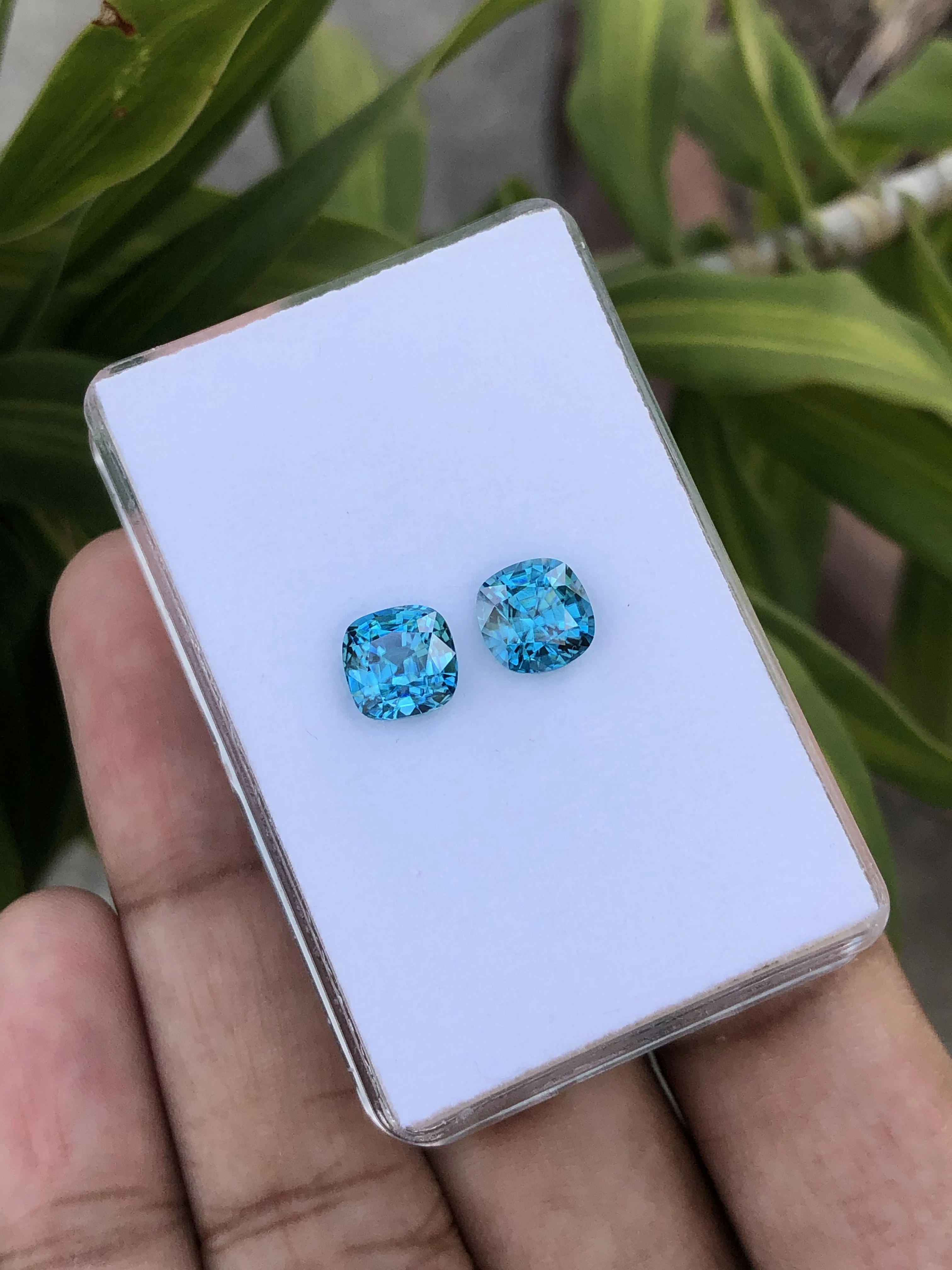 Blue Zircon 6.31ct - 7mm Pair (ZI0190)