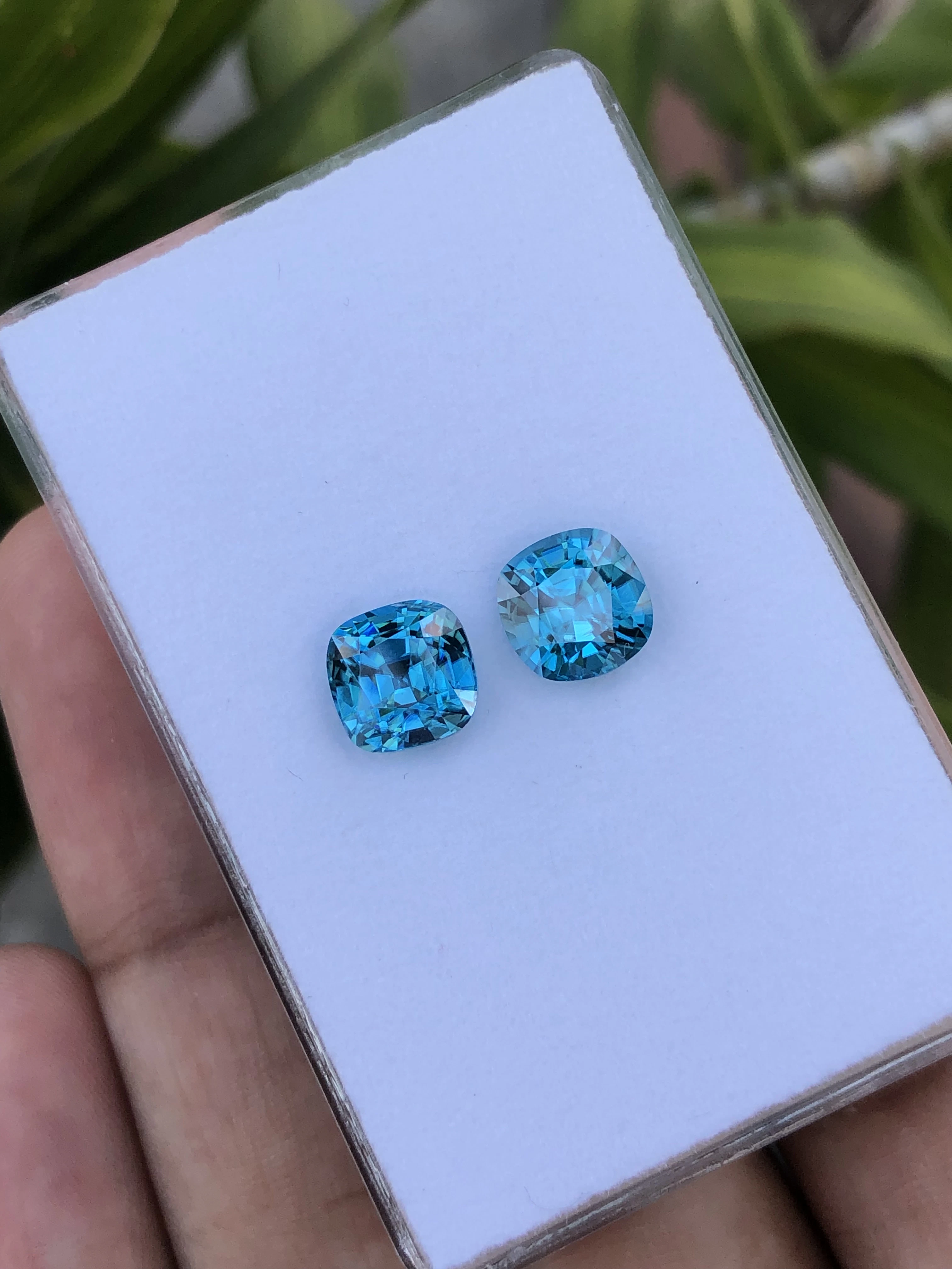 Blue Zircon 6.31ct - 7mm Pair (ZI0190)