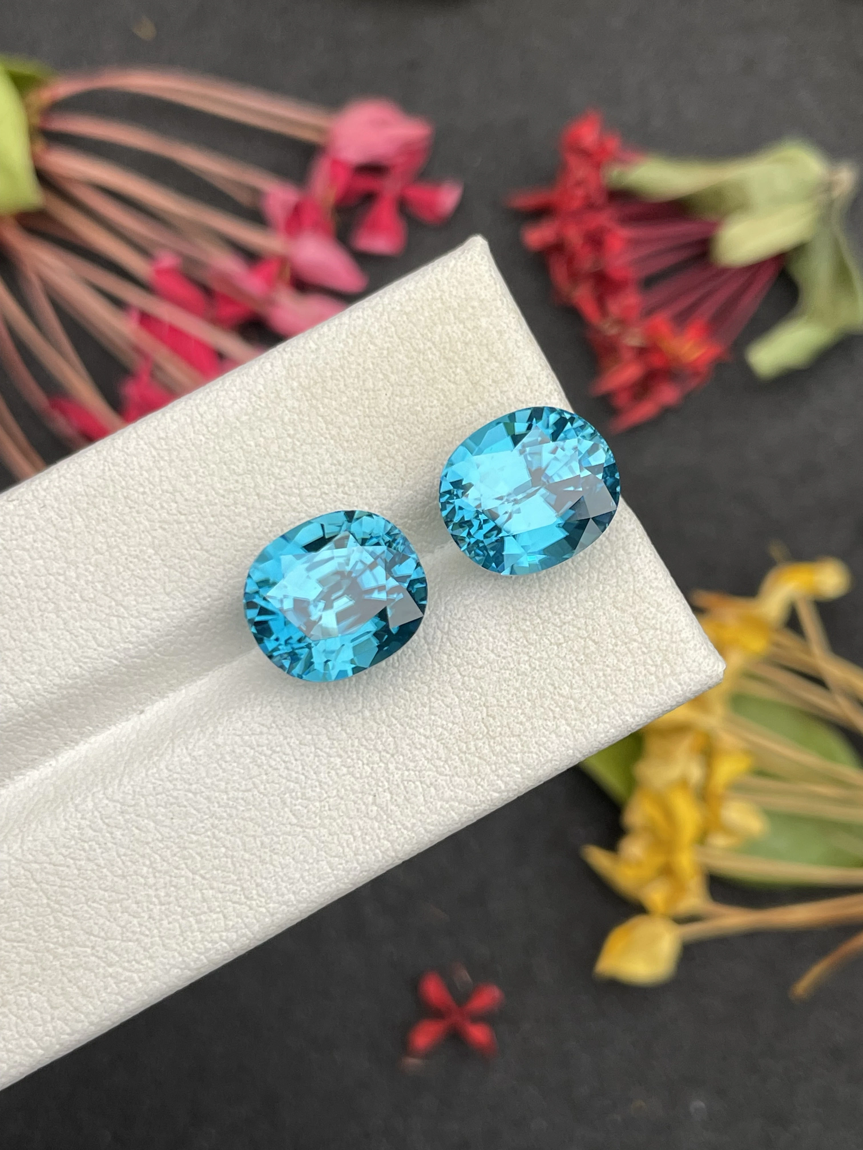 Blue Zircon 19.28ct - Pair (ZI1125)